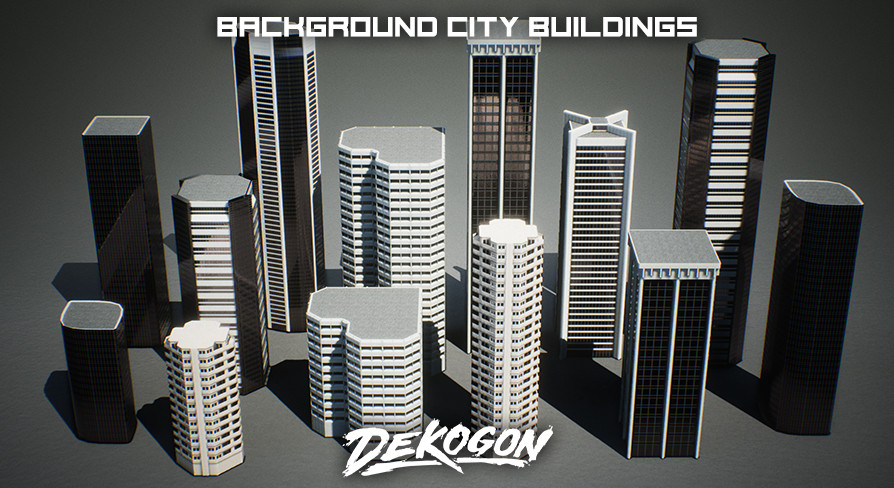 ArtStation - Urban Background Buildings - VOL.1 | Game Assets