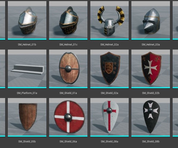 ArtStation - Medieval - VOL 8 - Shields and Helmets | Game Assets