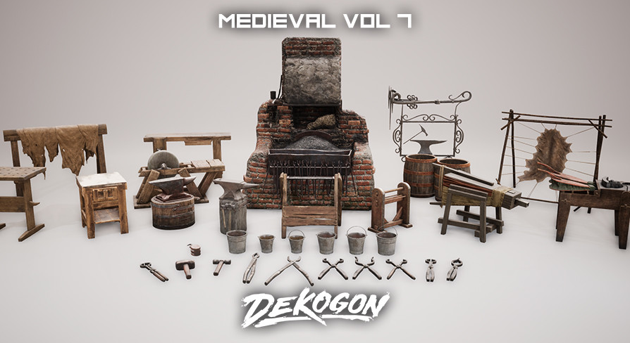 ArtStation - Medieval - VOL 7 - Craftsman Tools | Game Assets