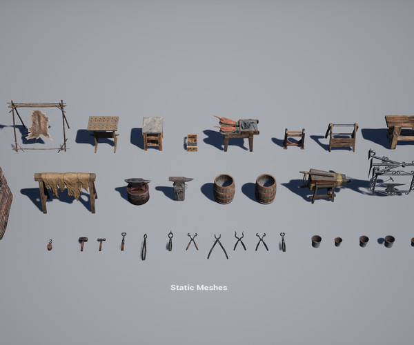 ArtStation - Medieval - VOL 7 - Craftsman Tools | Game Assets