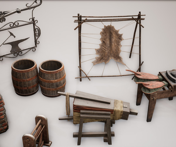 ArtStation - Medieval - VOL 7 - Craftsman Tools | Game Assets