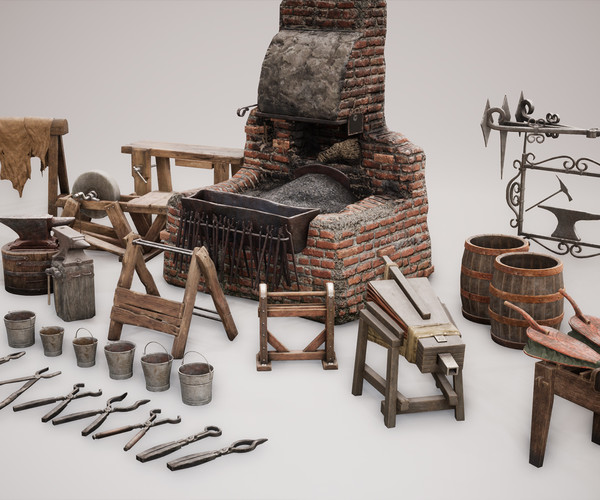 ArtStation - Medieval - VOL 7 - Craftsman Tools | Game Assets