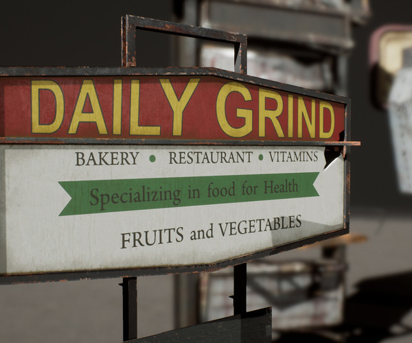 ArtStation - Post Apocalyptic Signs Props COMBO PACK (UE4) | Game Assets