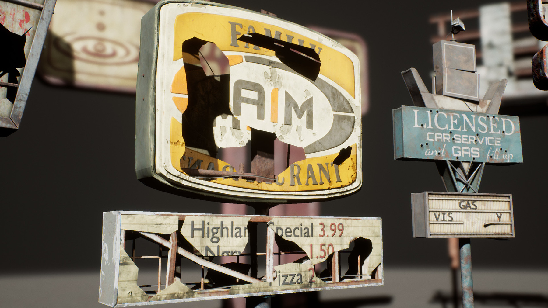 ArtStation - Post Apocalyptic Signs Props COMBO PACK (UE4) | Game Assets