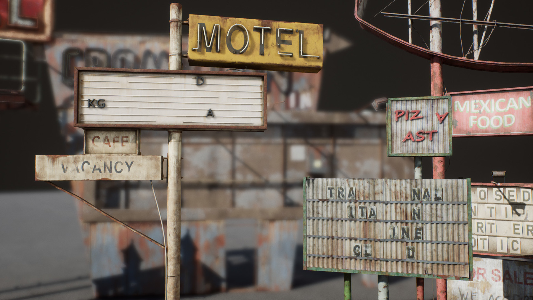 ArtStation - Post Apocalyptic Signs Props COMBO PACK (UE4) | Game Assets