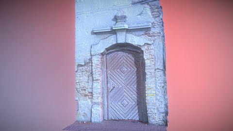 ArtStation - Old broken gate - door with relief decoration Low-poly ...