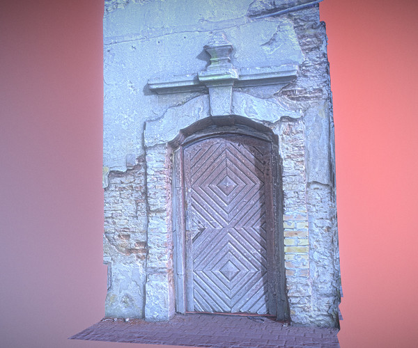 ArtStation - Old broken gate - door with relief decoration Low-poly ...