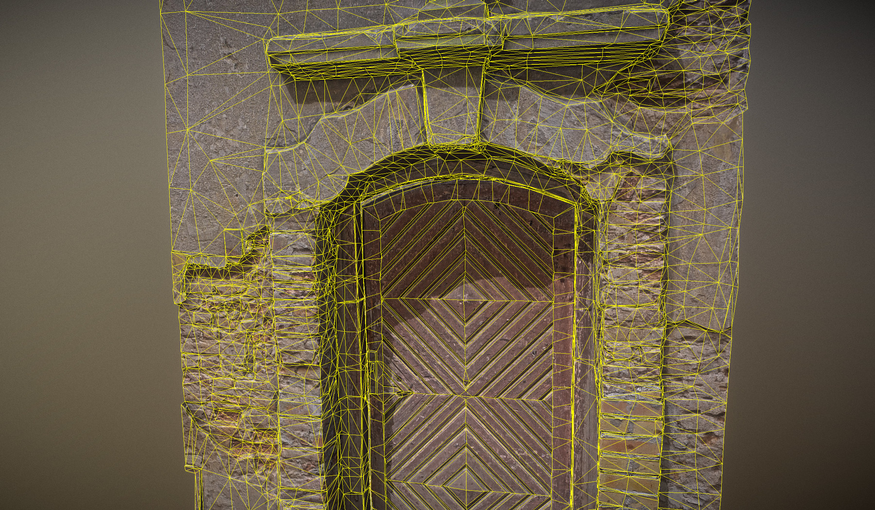 ArtStation - Old broken gate - door with relief decoration Low-poly ...