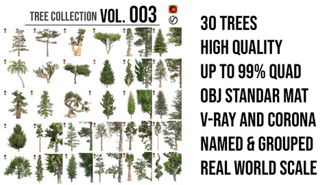 ArtStation - Tree Collection Vol 003 (30 Trees) | Resources