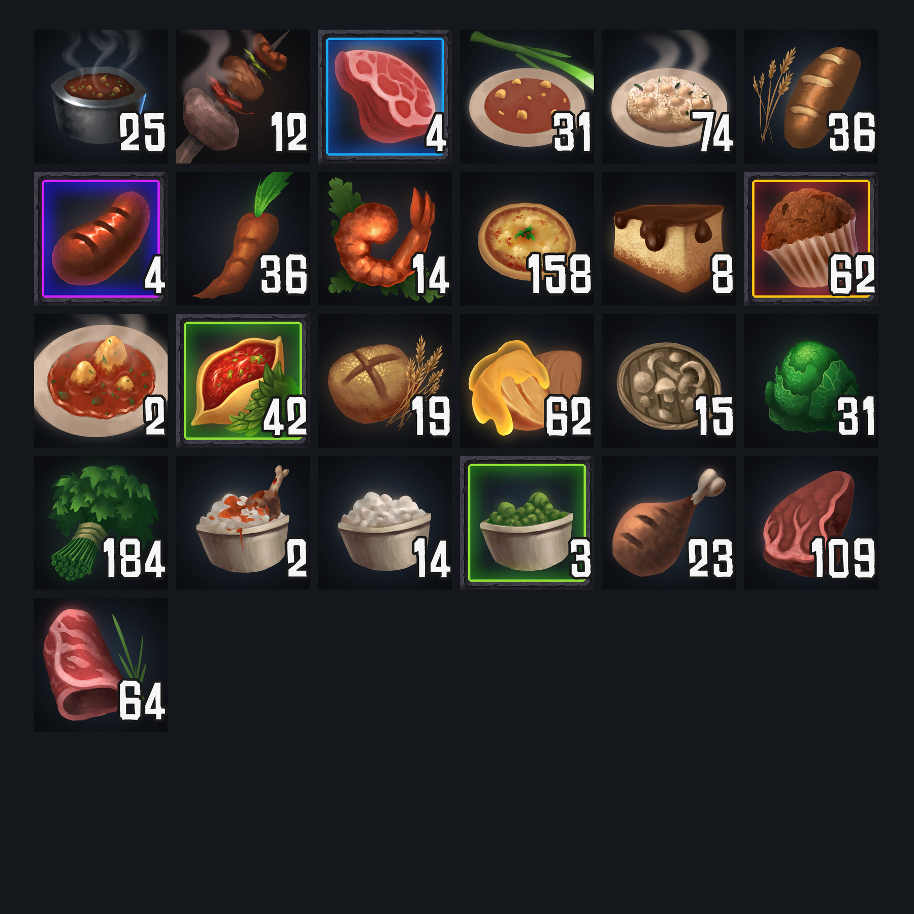 ArtStation - Hand Drawn Food Icons And Dishes | Game Assets