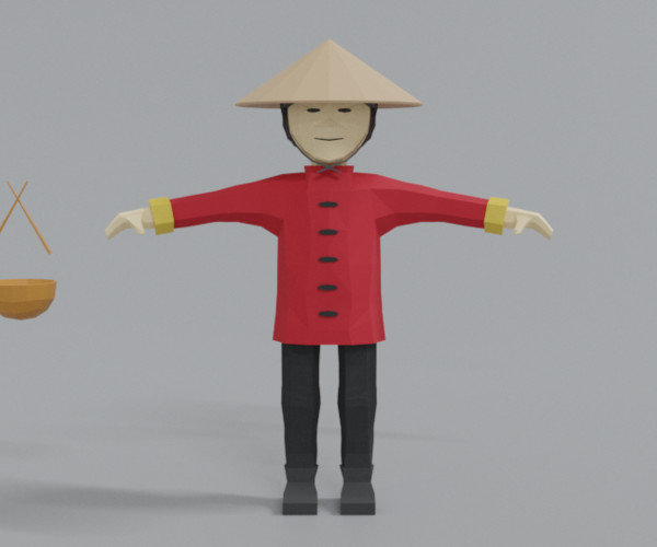 ArtStation - Low Poly Cartoon Chinese Man | Game Assets