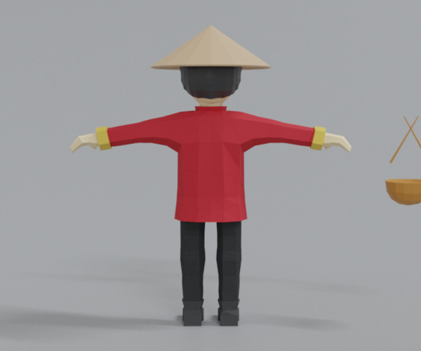 ArtStation - Low Poly Cartoon Chinese Man | Game Assets