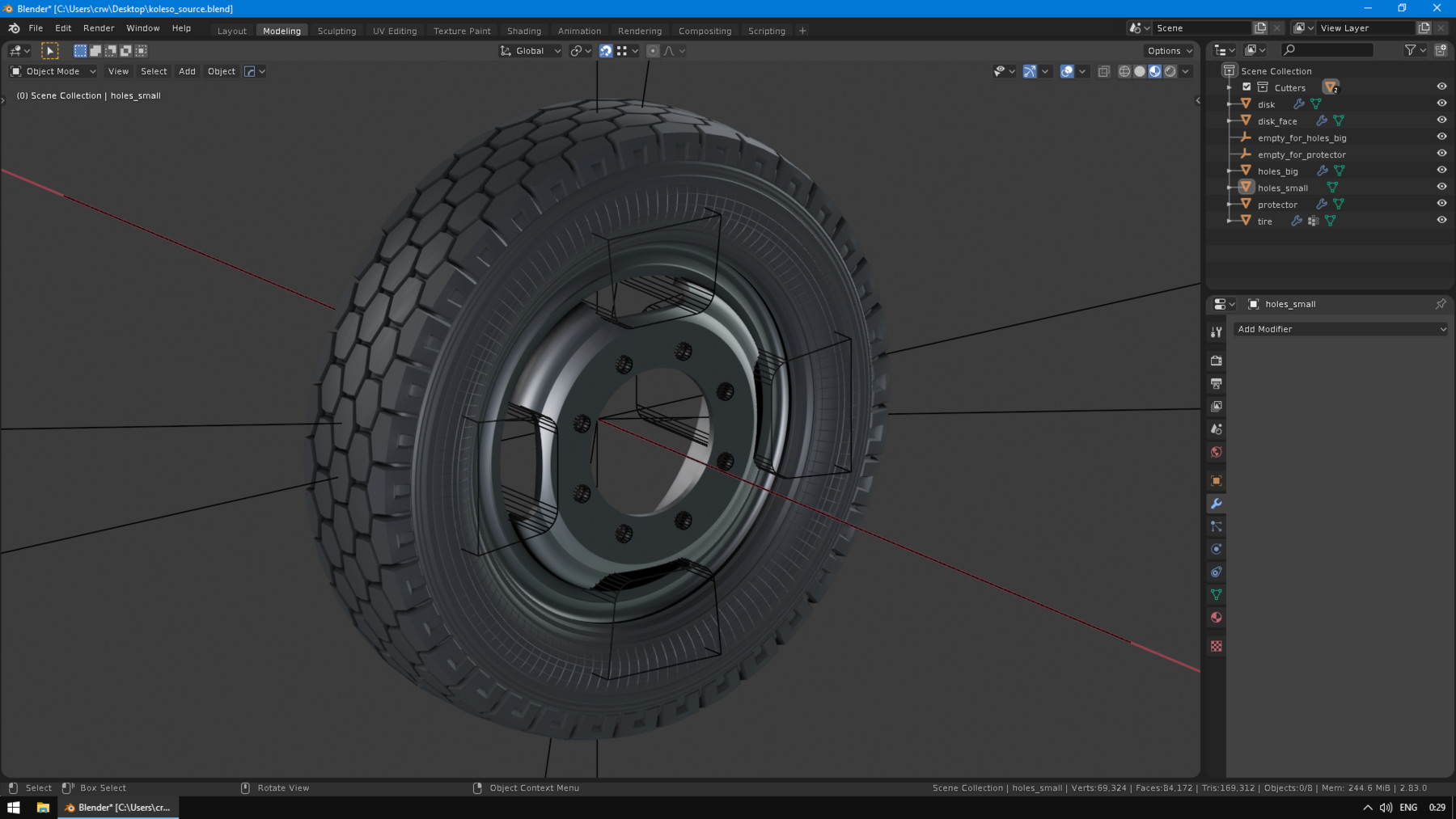 ArtStation - Zil Wheel All Modificators Turned For Fast Modeling in Blender | Tutorials