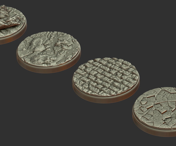 ArtStation - FREE PACK - 4 MINIATURE BASES 50mm 3D Print Ready - .OBJ ...