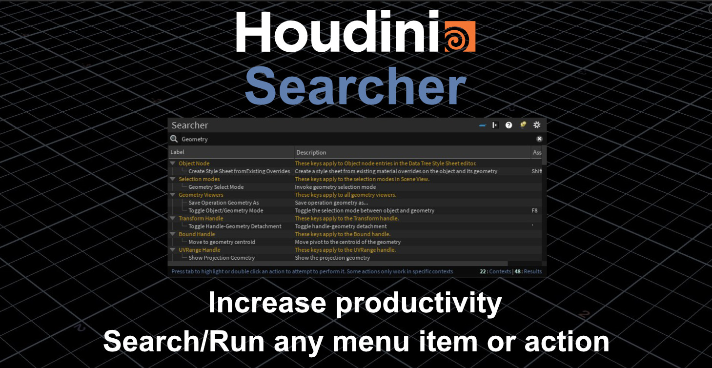 ArtStation - Searcher - Houdini Command Pallete Add-On | Resources