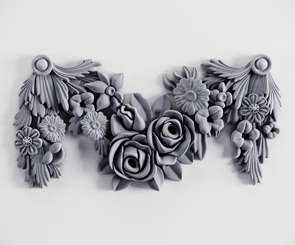 ArtStation - Decorative Plaster Moldings Flower 3 pack | Resources