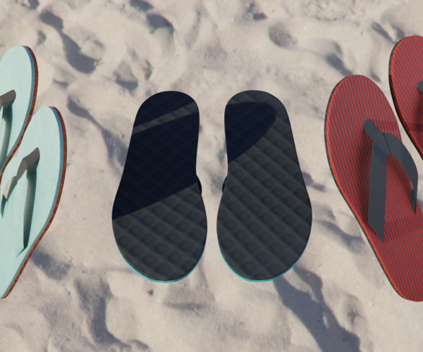 ArtStation - Flip Flops 3D Model | Game Assets