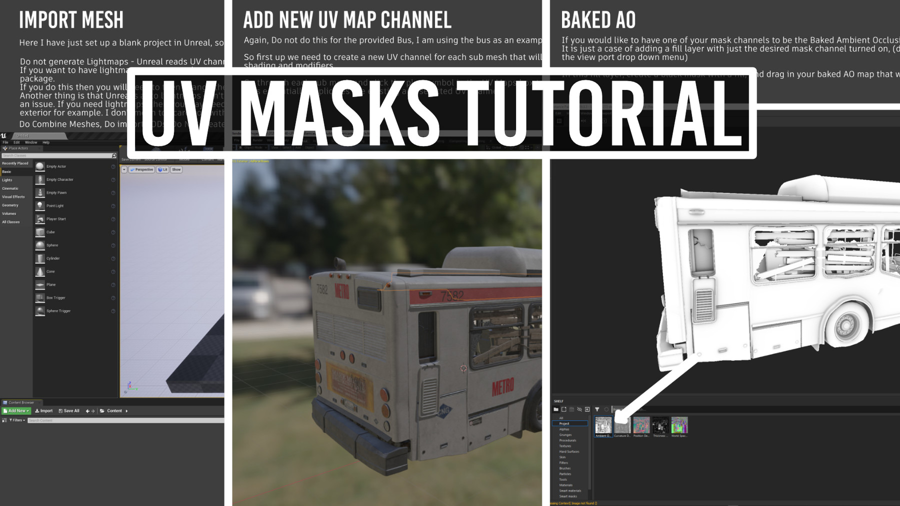 ArtStation - UV Masks Tutorial + Barricade Bus Asset | Tutorials