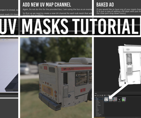 ArtStation - UV Masks Tutorial + Barricade Bus Asset | Tutorials
