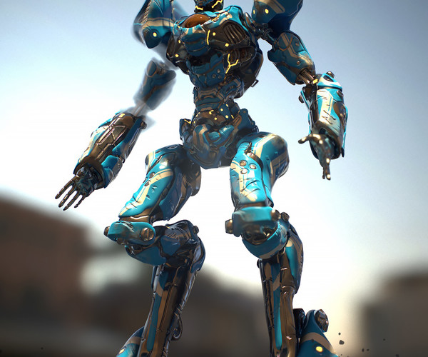 ArtStation - Blue Robot with Gun | Resources
