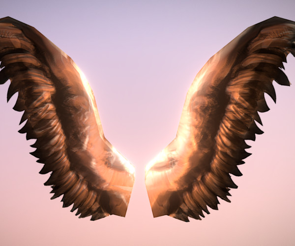 ArtStation - Ultra Low Poly Animated Angel Wings | Game Assets