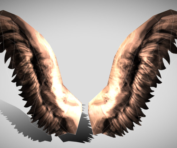 ArtStation - Ultra Low Poly Animated Angel Wings | Game Assets