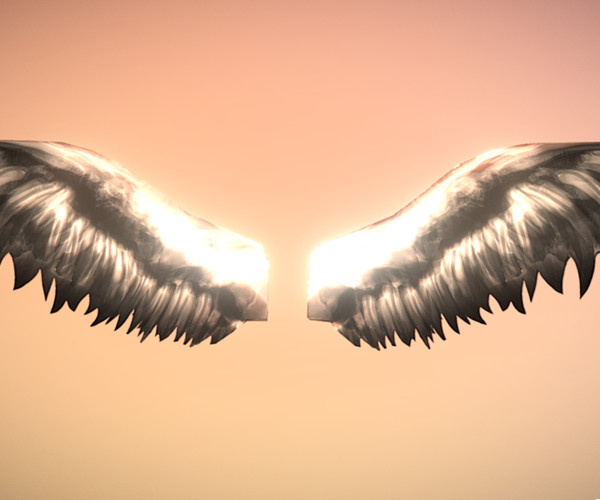ArtStation - Ultra Low Poly Animated Angel Wings | Game Assets