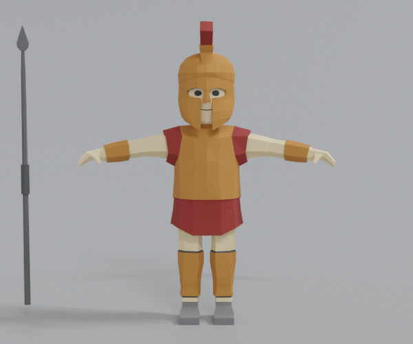 ArtStation - Low Poly Ancient Greek Warrior | Game Assets