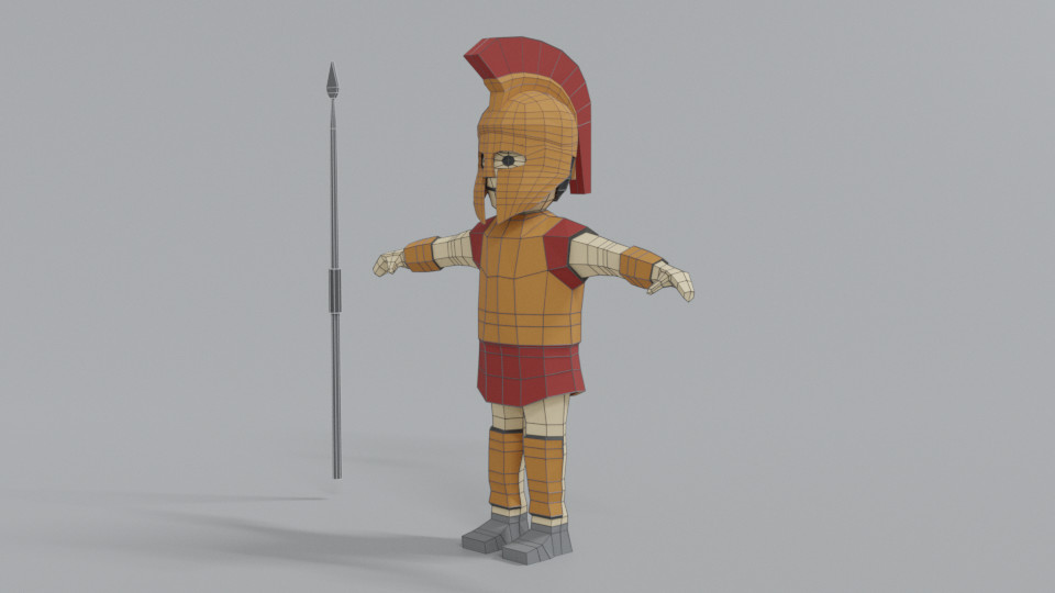 ArtStation - Low Poly Ancient Greek Warrior | Game Assets