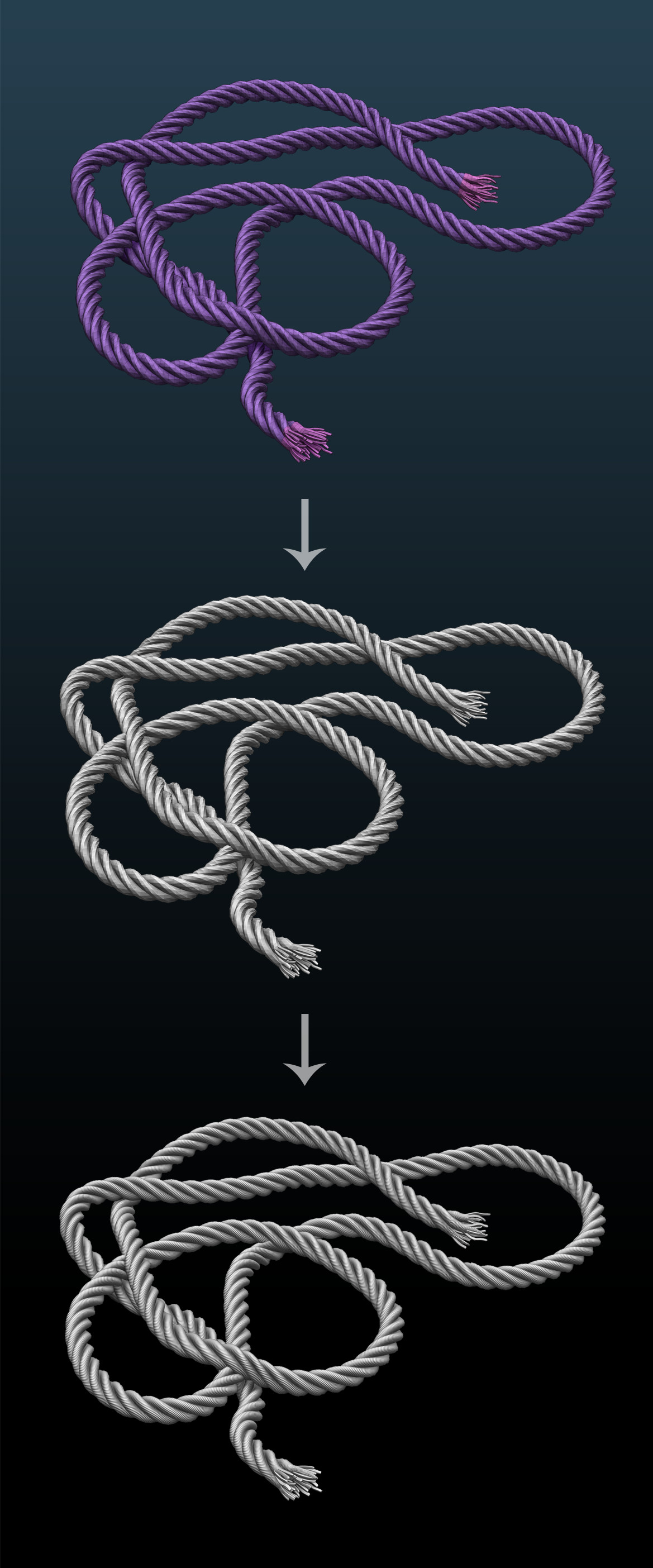ArtStation - 3 Rope Curve Brushes + 1 Rope assets IMM Brush | Brushes