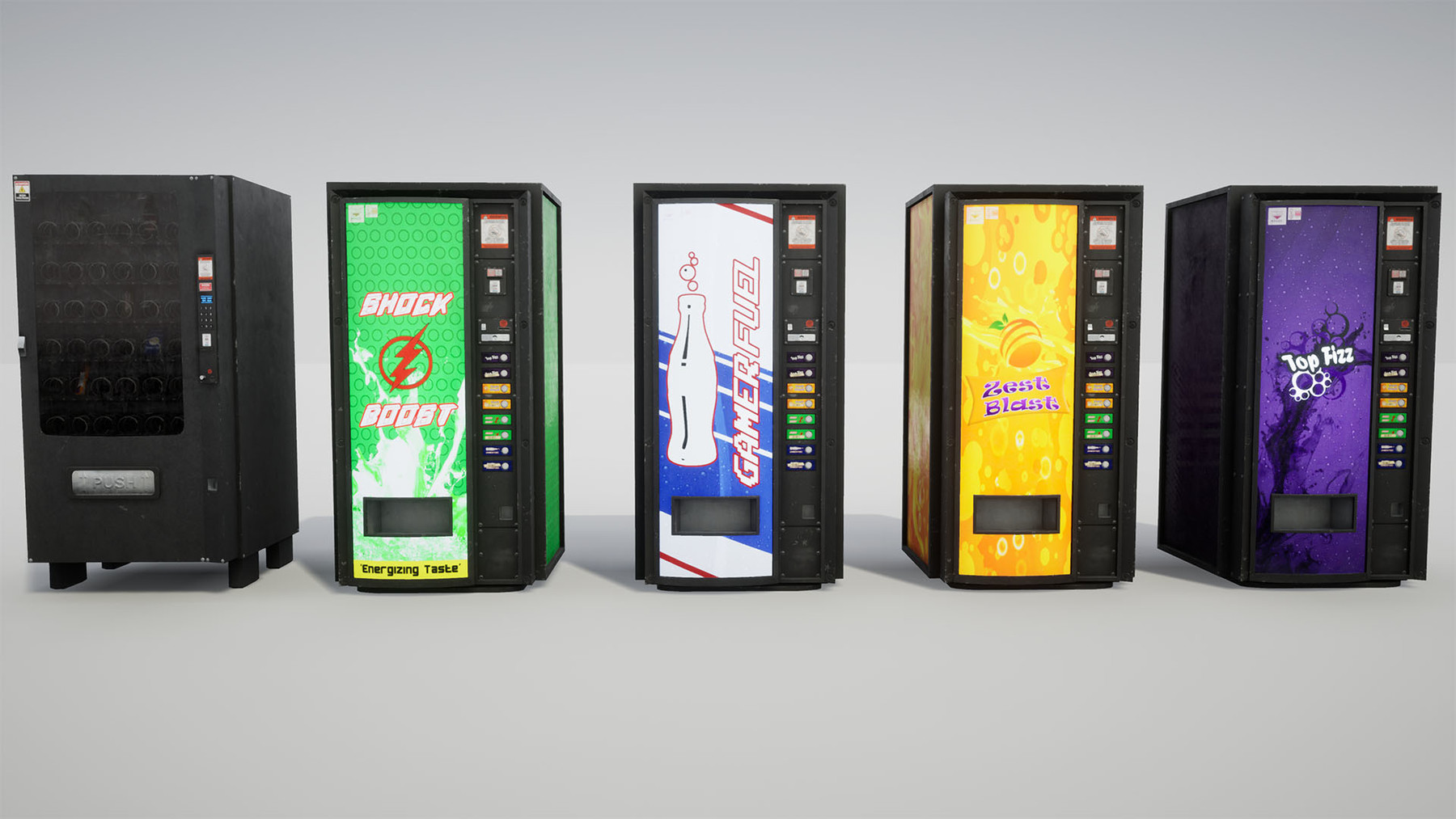 ArtStation - Vending Machines + Food & Drink - Prop Pack | Game Assets