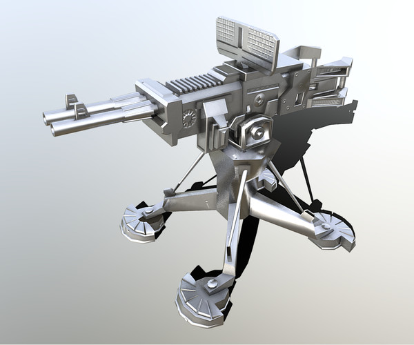 ArtStation - Fixed Machine Gun II | Game Assets