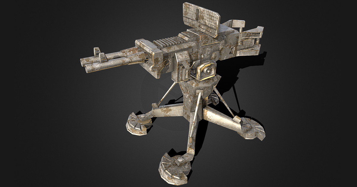 ArtStation - Fixed Machine Gun II | Game Assets
