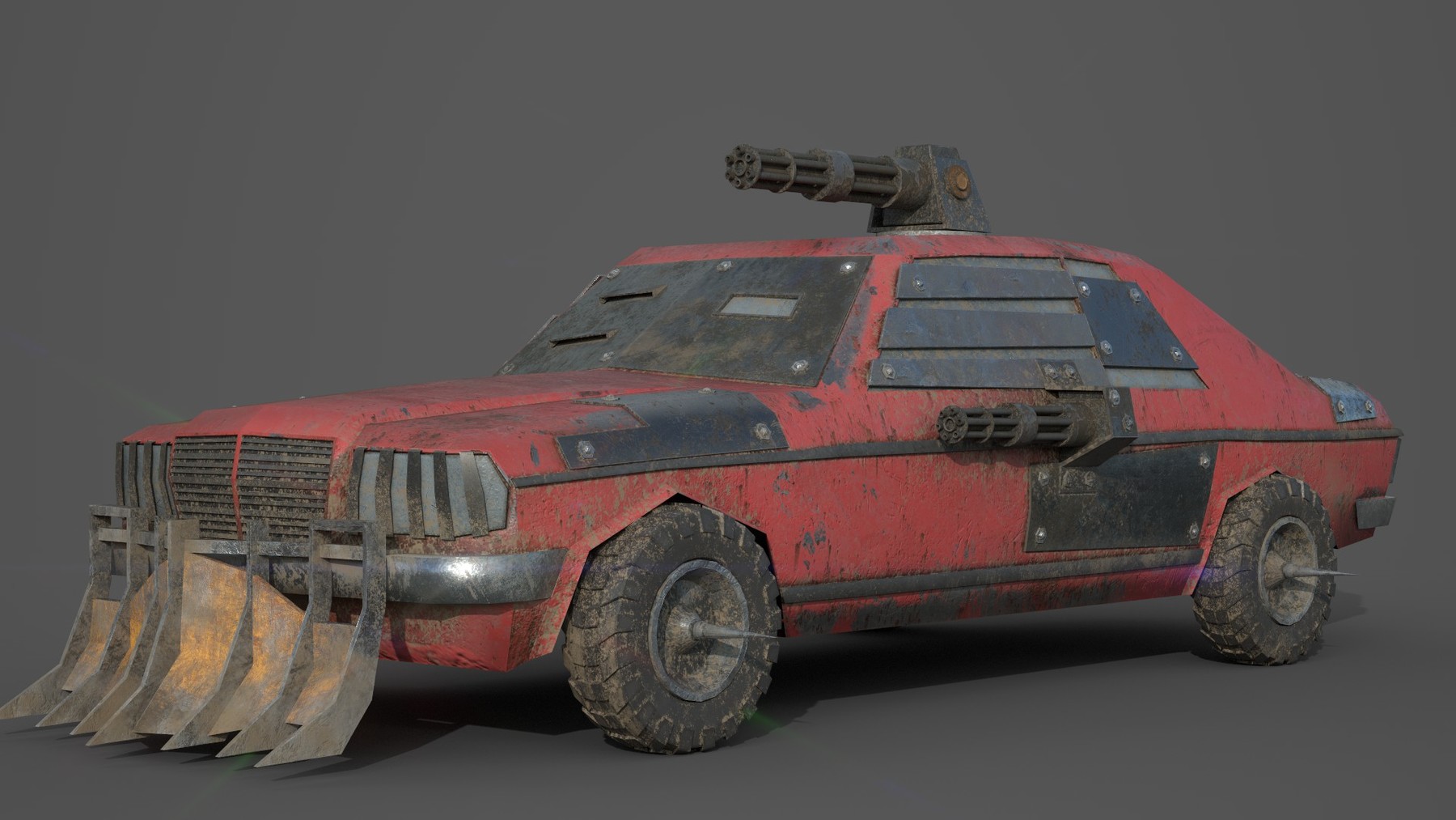 ArtStation - Post Apocalyptic Monster Mercedes 230 Low-poly 3D model ...