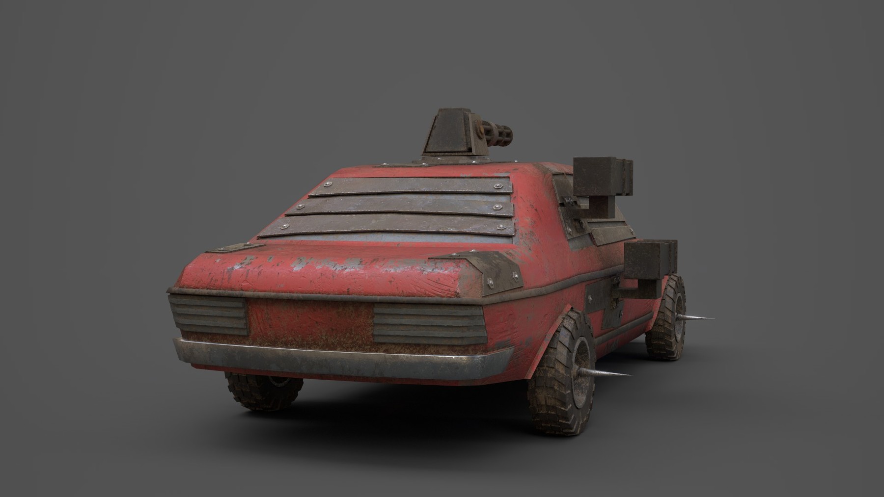 ArtStation - Post Apocalyptic Monster Mercedes 230 Low-poly 3D model ...