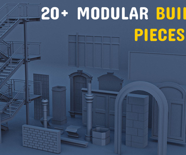 ArtStation - 20+ Modular building piece | Resources