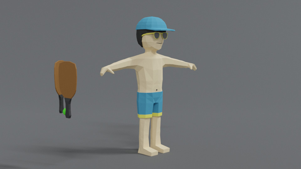 ArtStation - Low Poly Cartoon Summer Guy | Game Assets