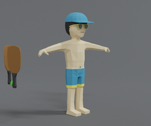 ArtStation - Low Poly Cartoon Summer Guy | Game Assets
