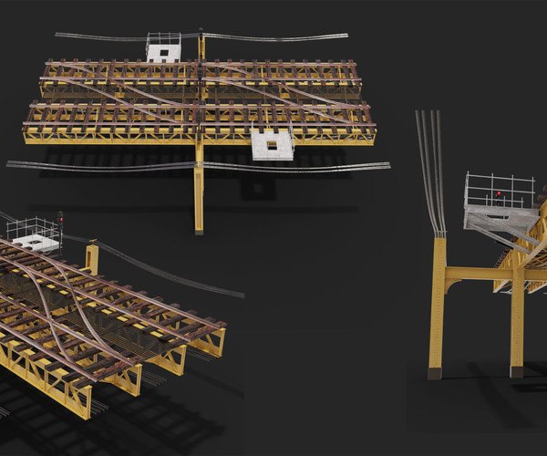 ArtStation - Kitbash Elevated Railroad Train Track Metro 3d Model ...