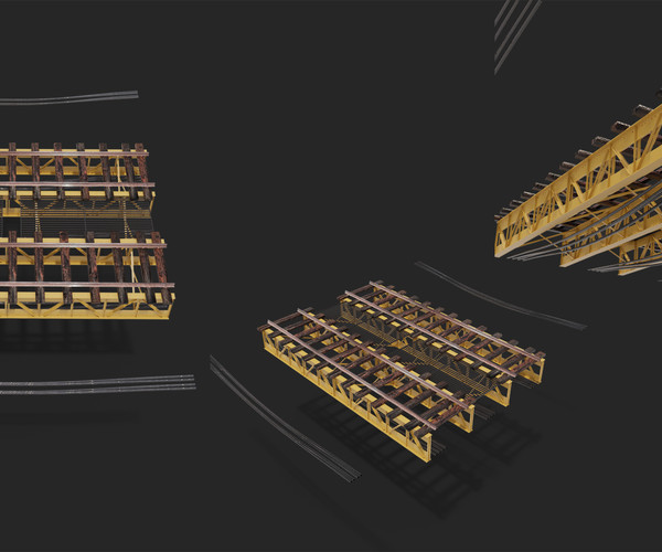 ArtStation - Kitbash Elevated Railroad Train Track Metro 3d Model ...