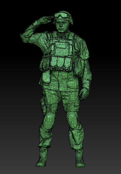 ArtStation - Fully equipped American soldier saluting 168 | Game Assets