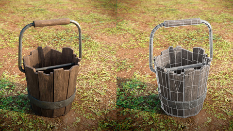 ArtStation - Old Rustic Bucket | | 3D model | 2K Textures | Game Assets