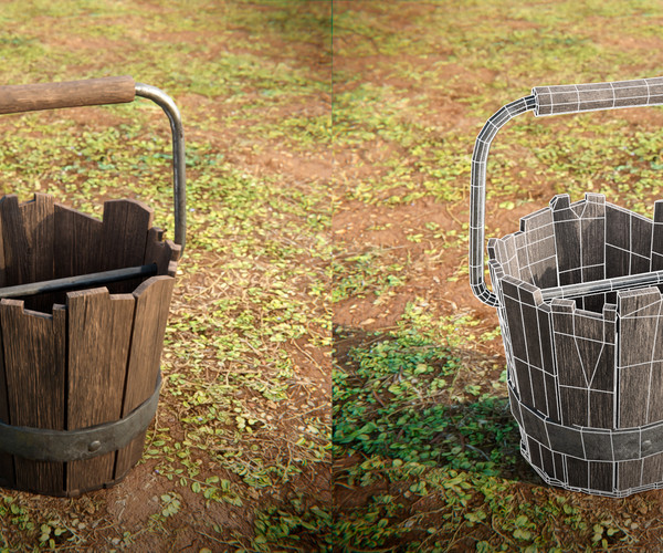 ArtStation - Old Rustic Bucket | | 3D model | 2K Textures | Game Assets