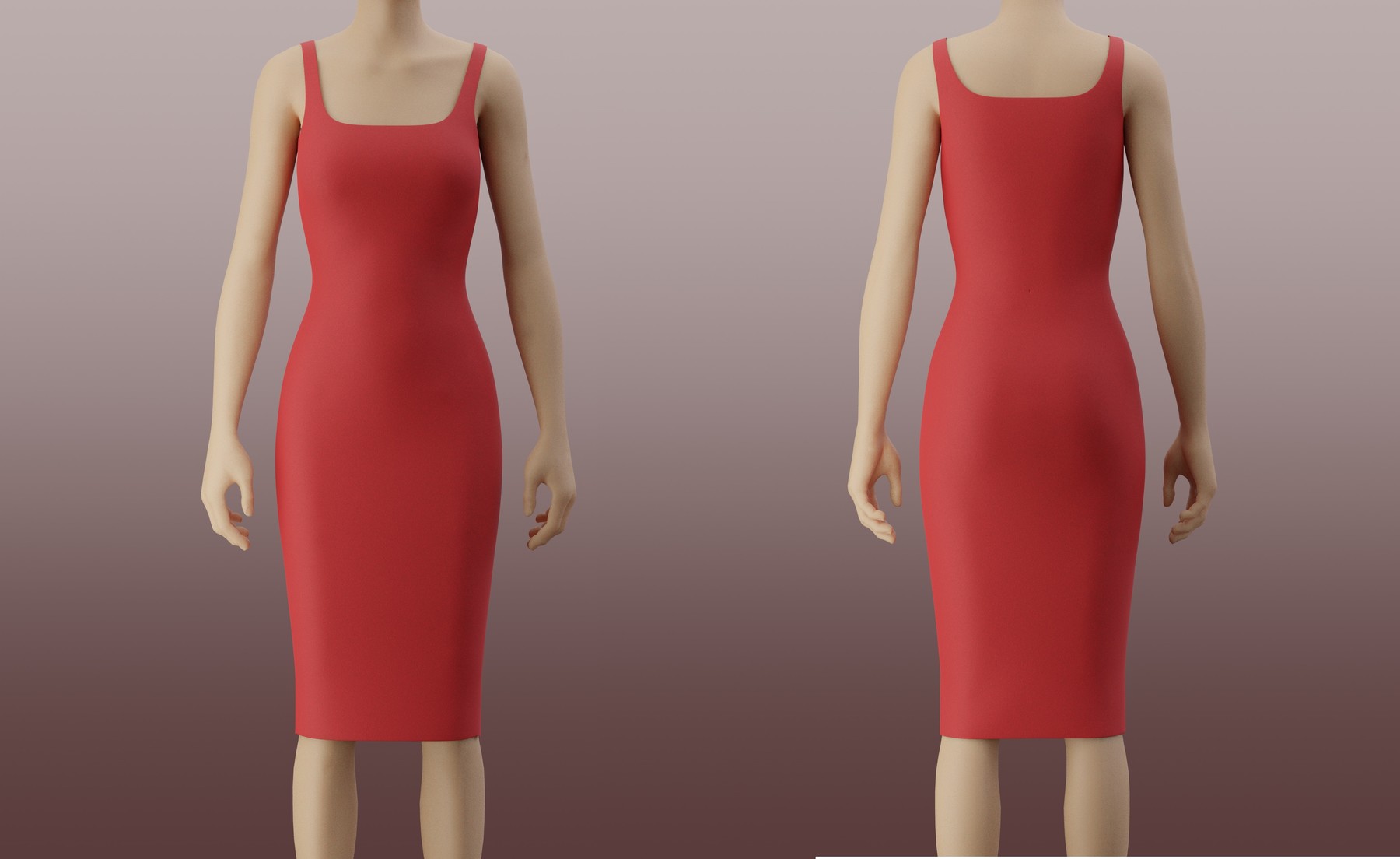 ArtStation - Bodycon pencil dress 3D Model | Resources