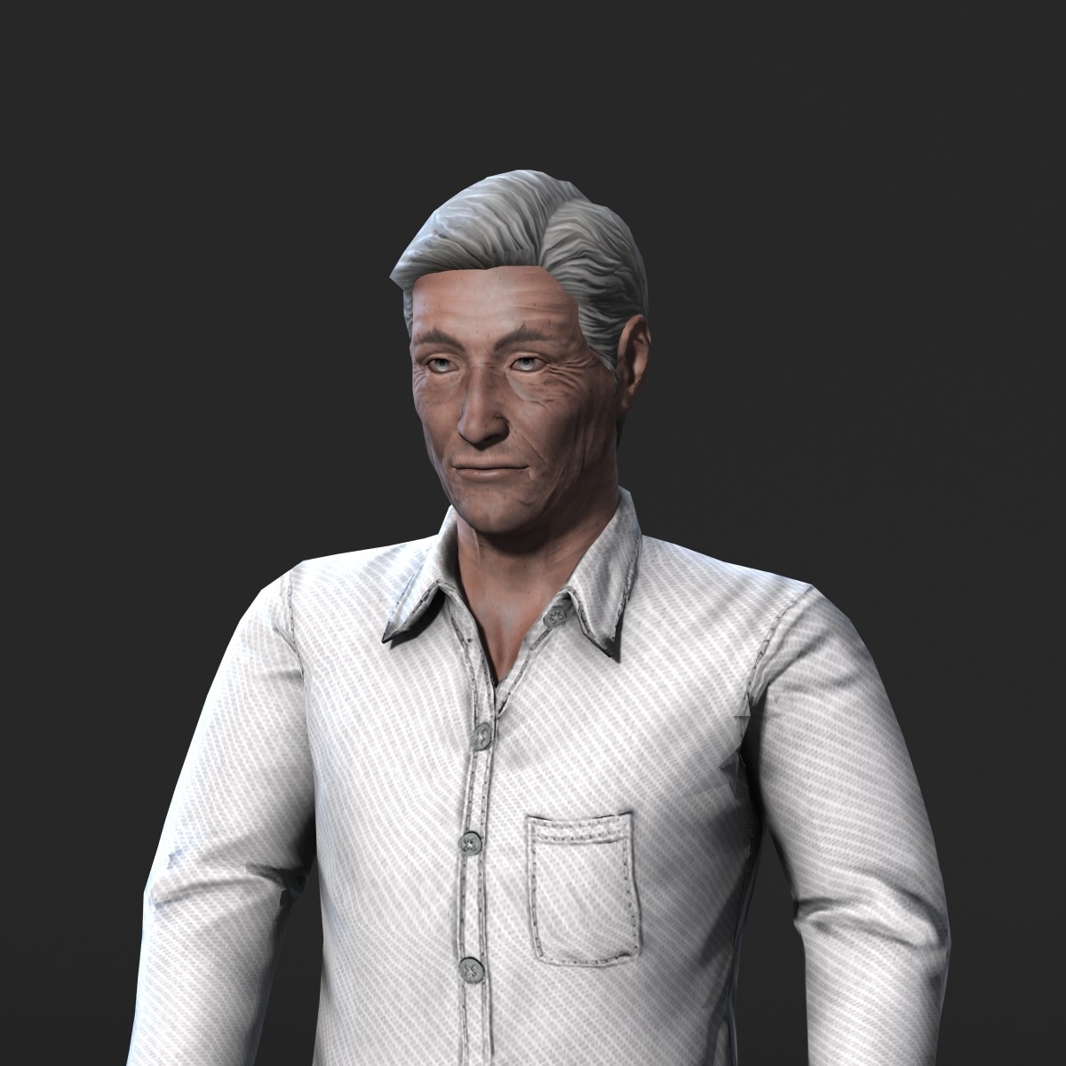 Artstation Animated Old Man Rigged 3d Game Character Low Poly Game
