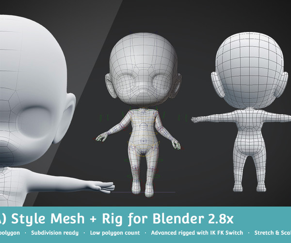ArtStation - Base Meshes Character Starter Kit + Rig | Game Assets