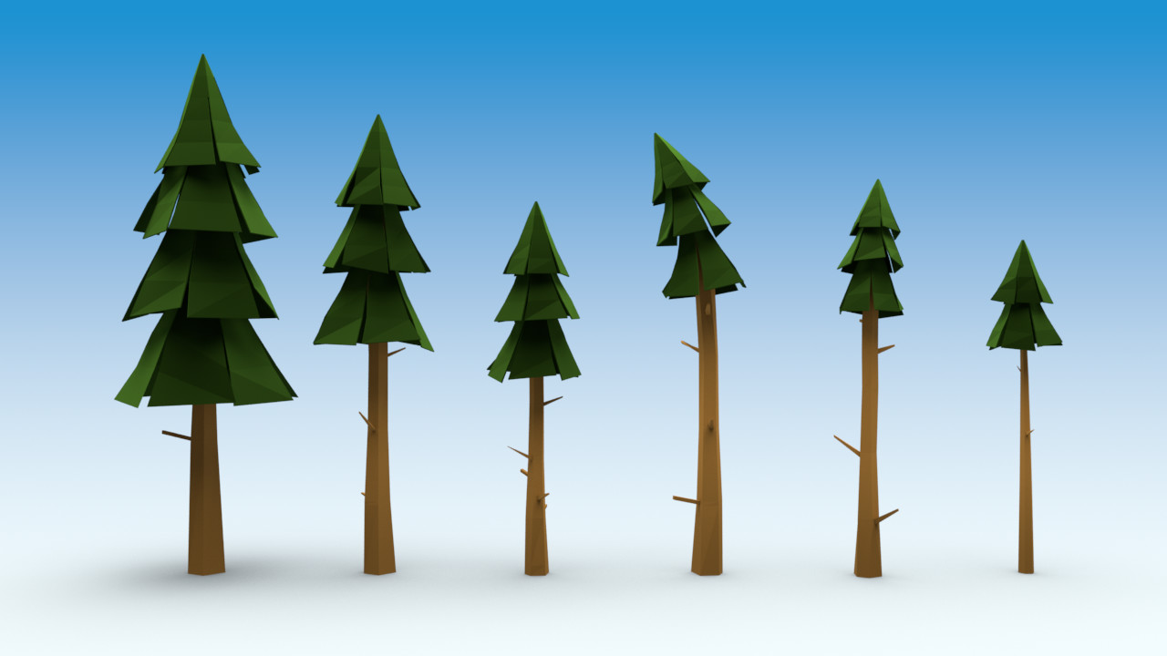 ArtStation - Pines trees | Game Assets