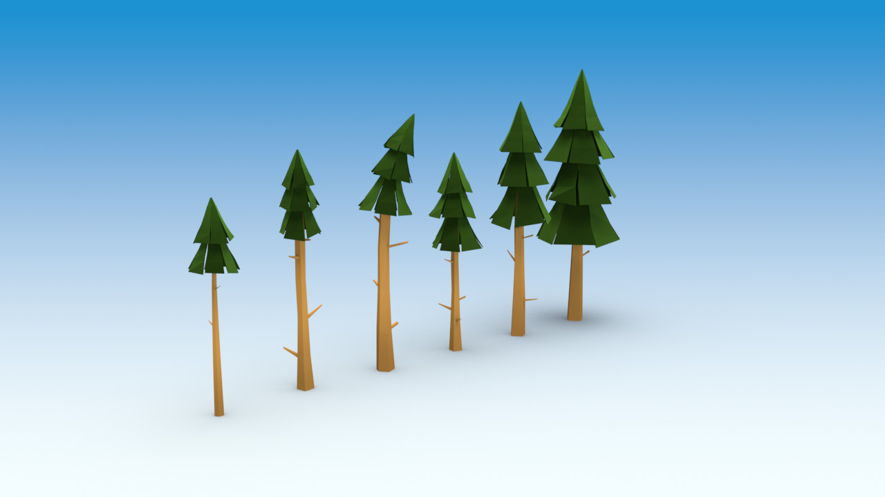 ArtStation - Pines trees | Game Assets