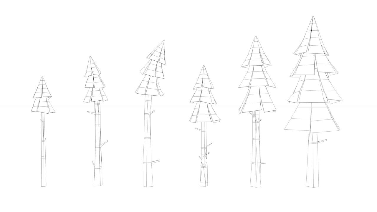 ArtStation - Pines trees | Game Assets