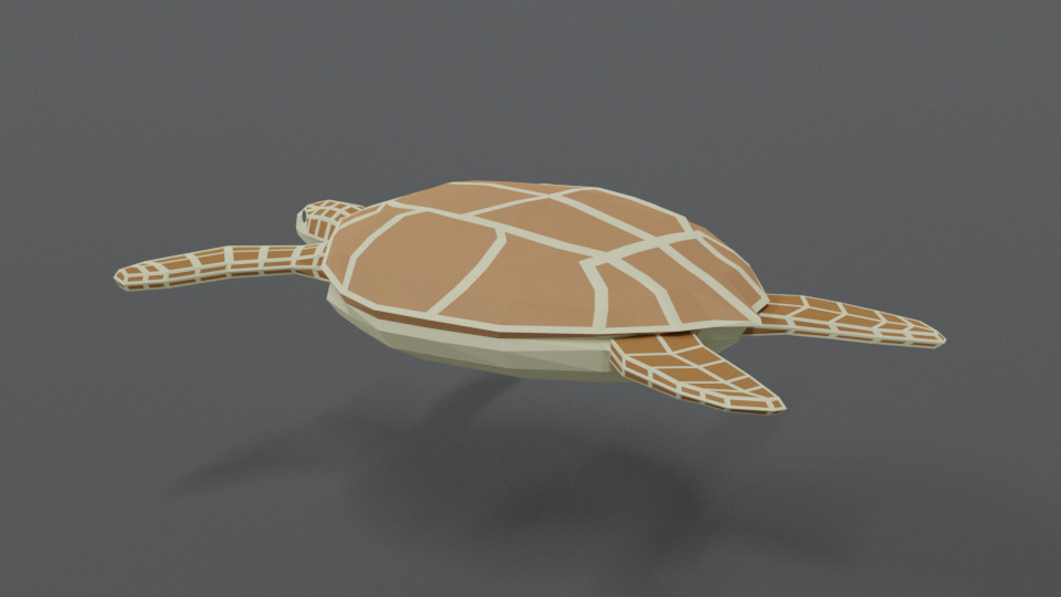ArtStation - Low Poly Cartoon Loggerhead Sea Turtle | Game Assets